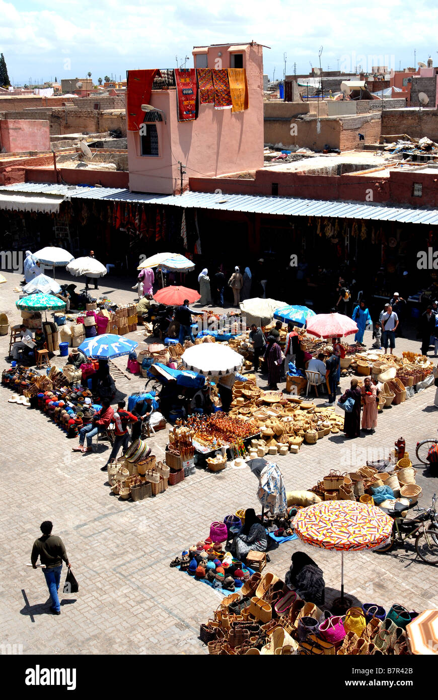 Aerial view marrakech market hi-res stock photography and images - Alamy