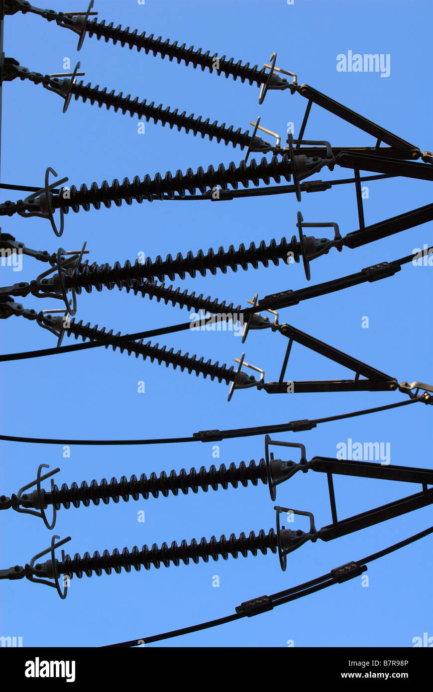 High voltage electricity cables, Cologne, North Rhine-Westphalia ...