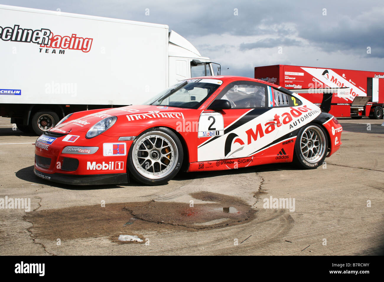 Porsche GT2 cup car in the pits Stock Photo - Alamy