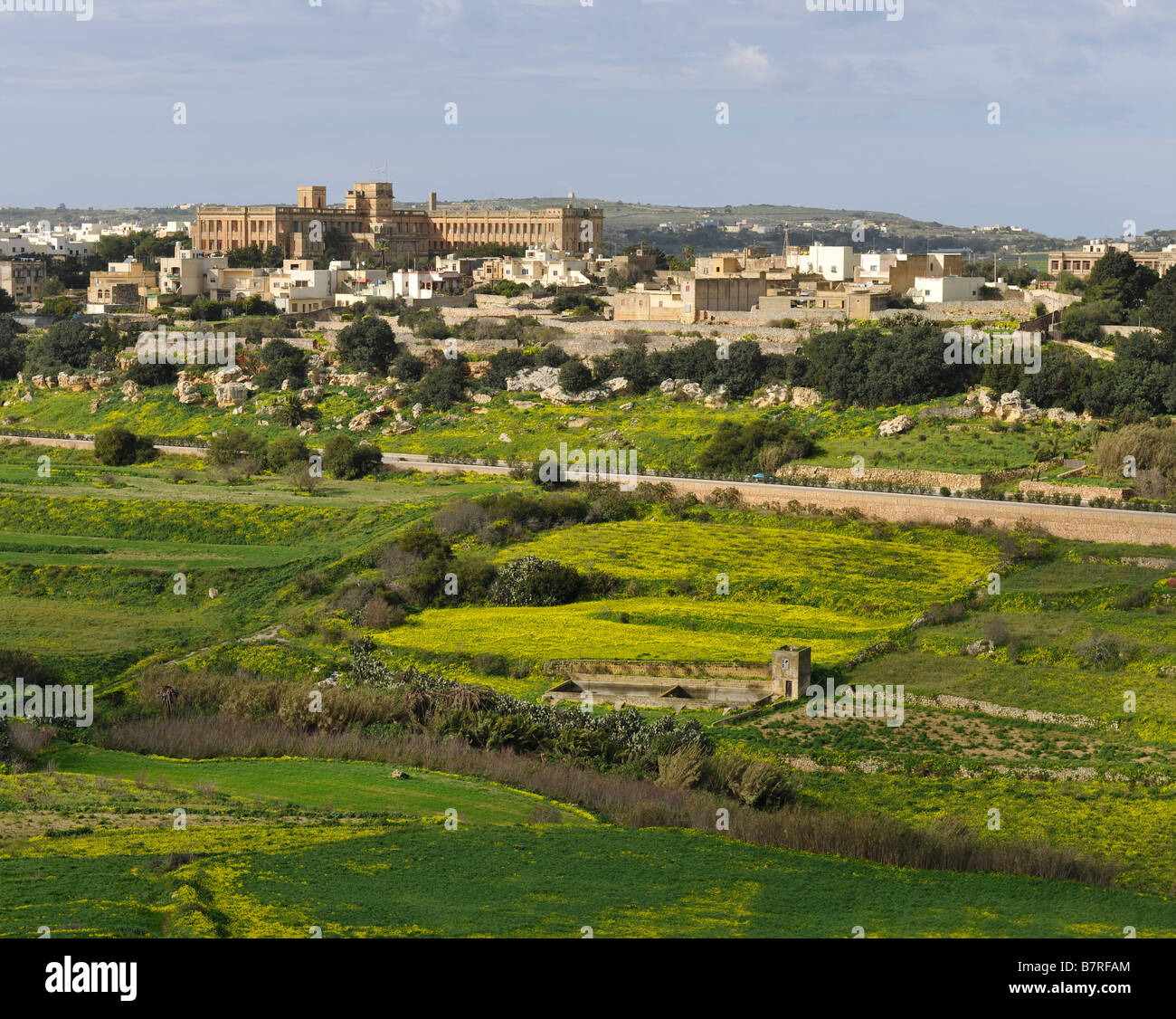 View of farmland from Mdina, Malta Stock Photo - Alamy