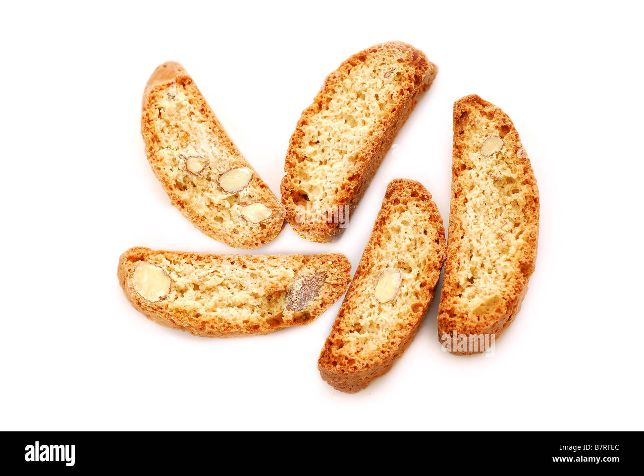 Traditional italian almond biscuits biscotti isolated on white ...