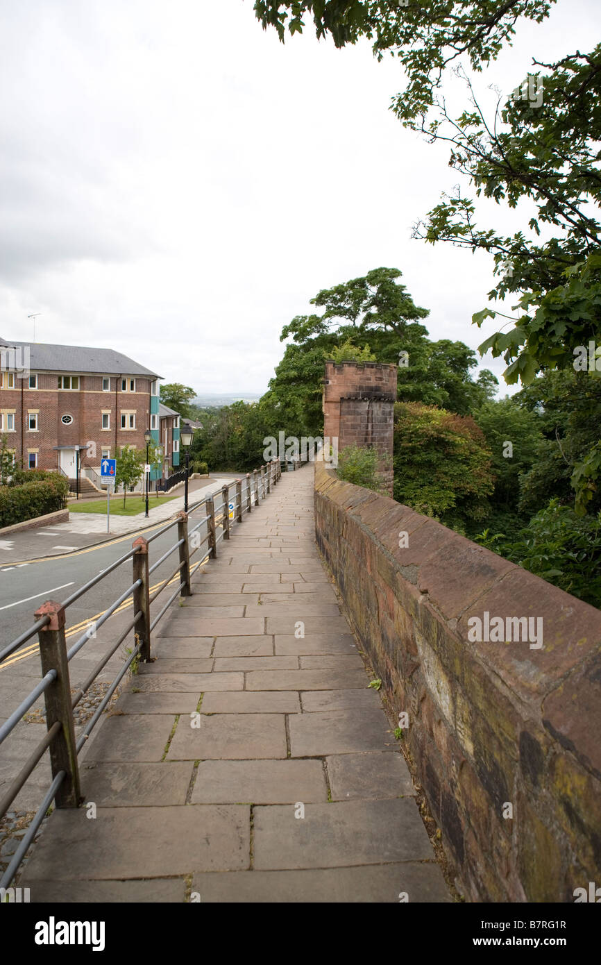 Morgan Mount on the city walls and walk way of Chester, England Stock ...