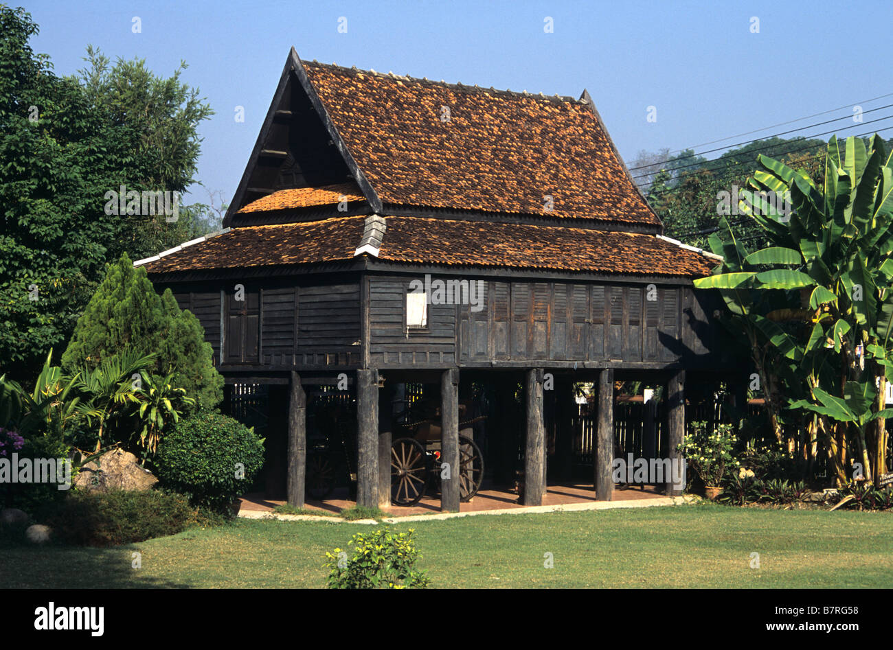 c19th Thai Wooden Rice Granary Store raised on Timber Columns, in the ...