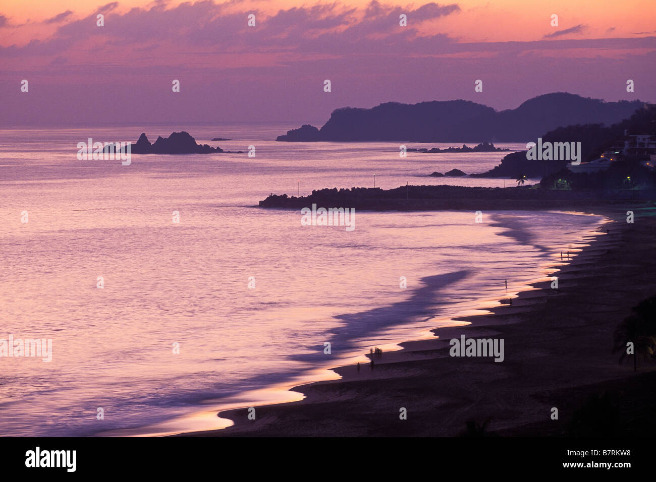 Playa Palmar at dusk, Ixtapa, Guerrero, Mexico Stock Photo - Alamy