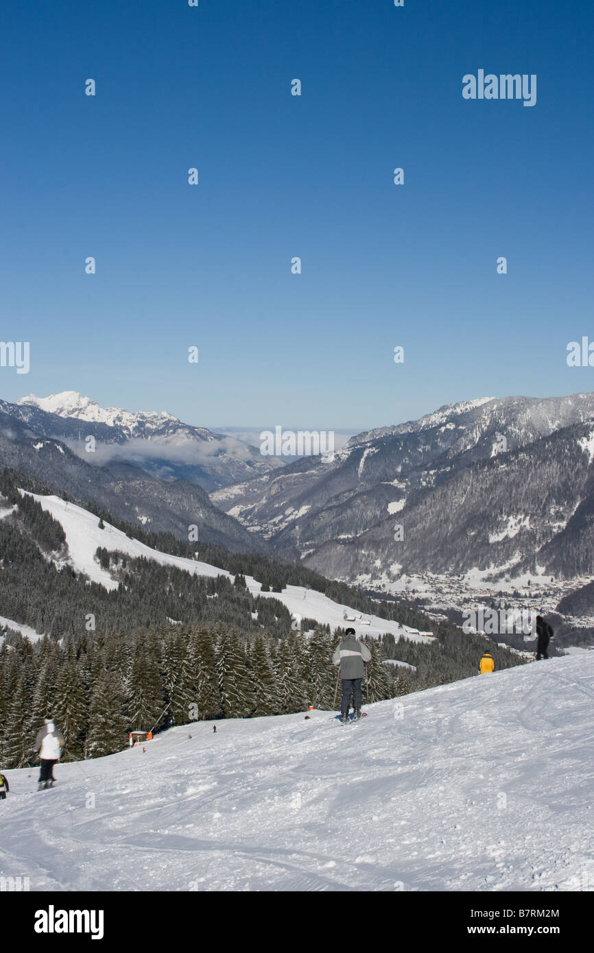 Skiing mountain view Stock Photo - Alamy