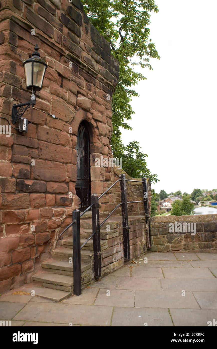 The Water Tower and city walls and walk way of Chester, England Stock ...