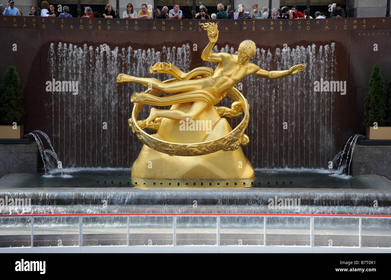 The famous statue of Prometheus stealing fire from the Gods, in the ...