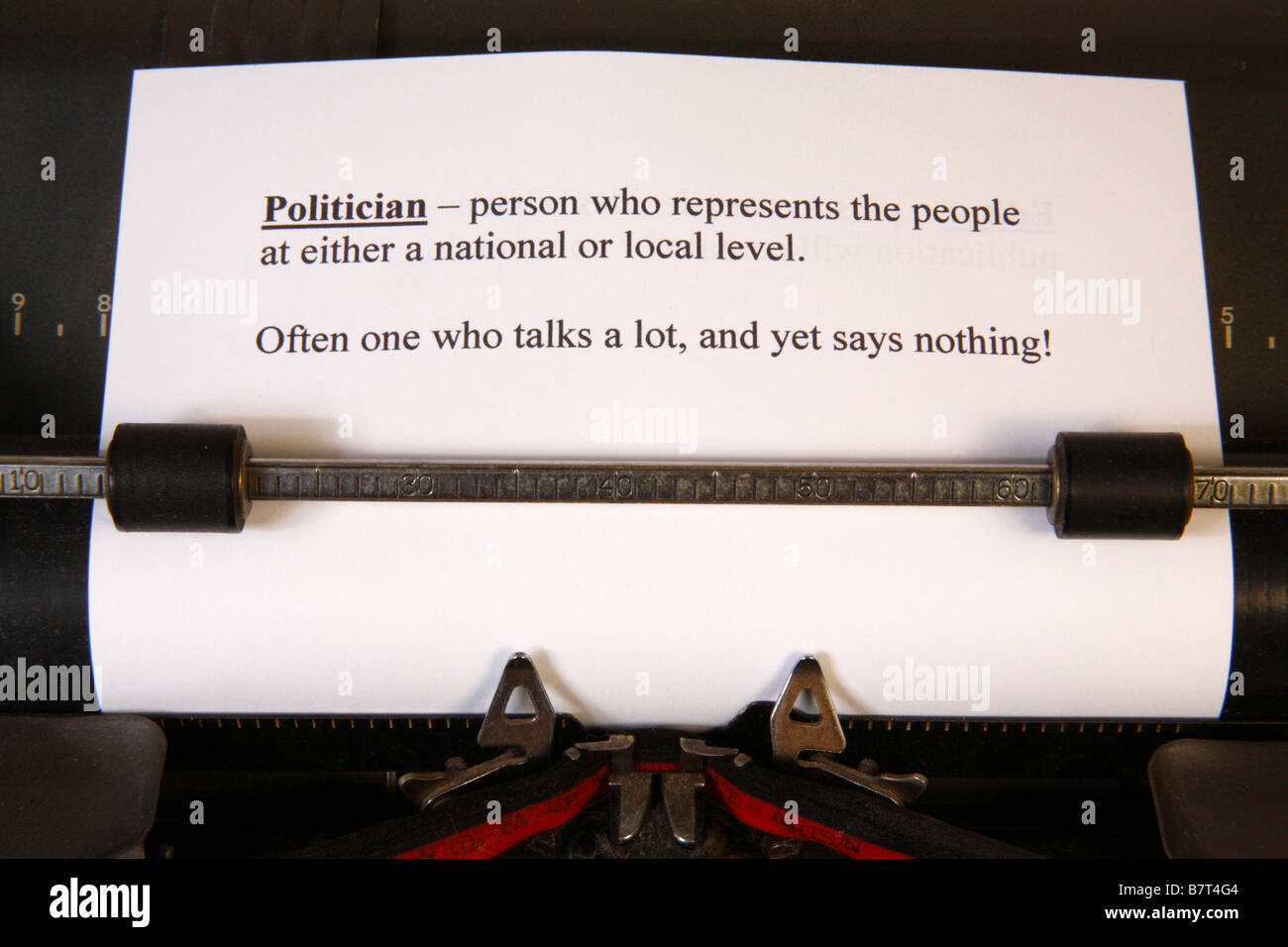 Definition of Politician in typewriter Stock Photo - Alamy