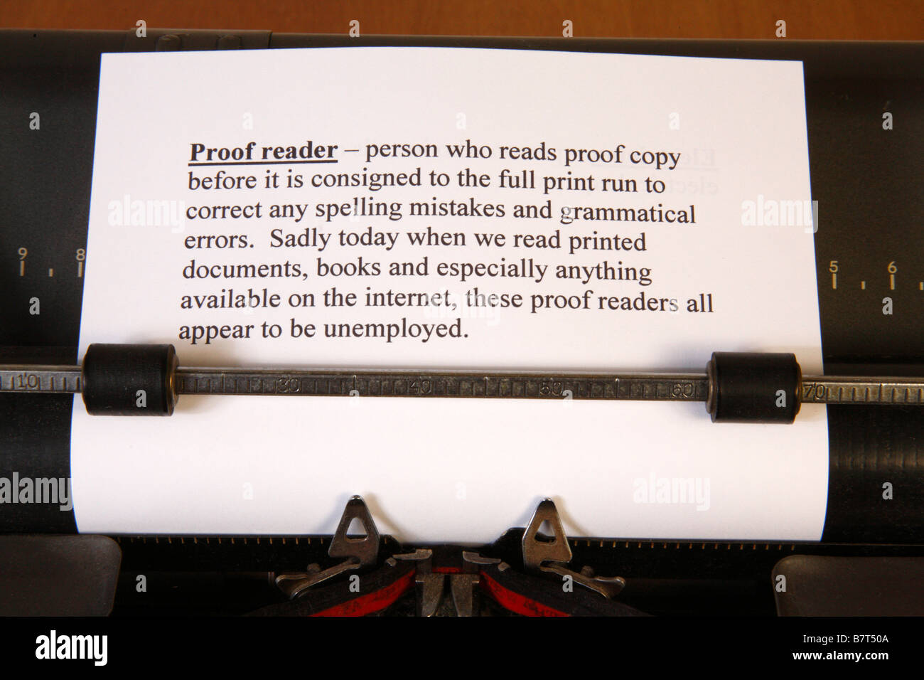 Definition of Proof Reader in typewriter Stock Photo - Alamy