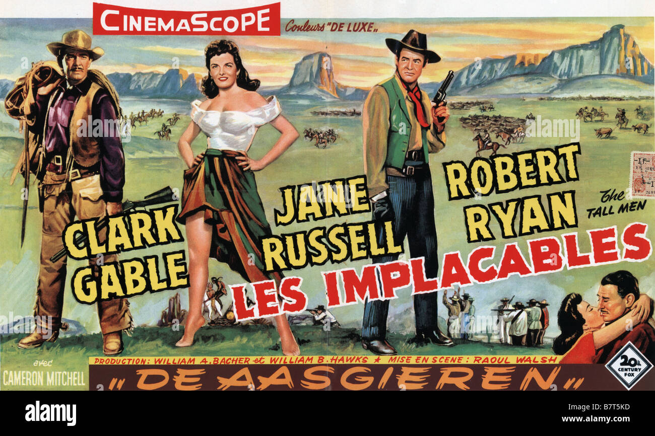 The Tall Men Year: 1955 USA Director: Raoul Walsh Movie poster Stock ...