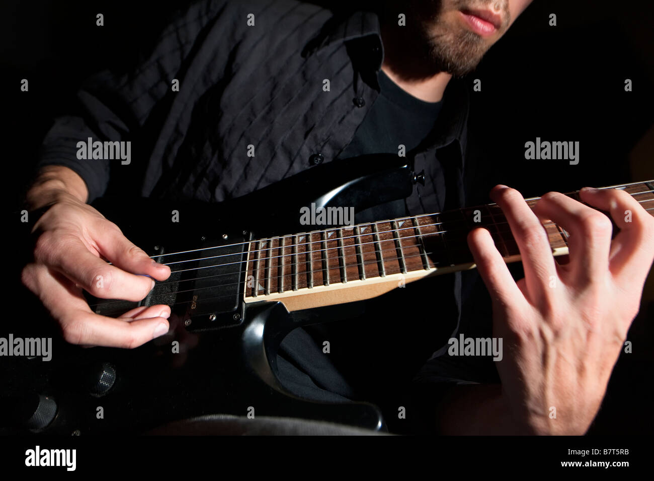 Male Guitar Player Stock Photo - Alamy