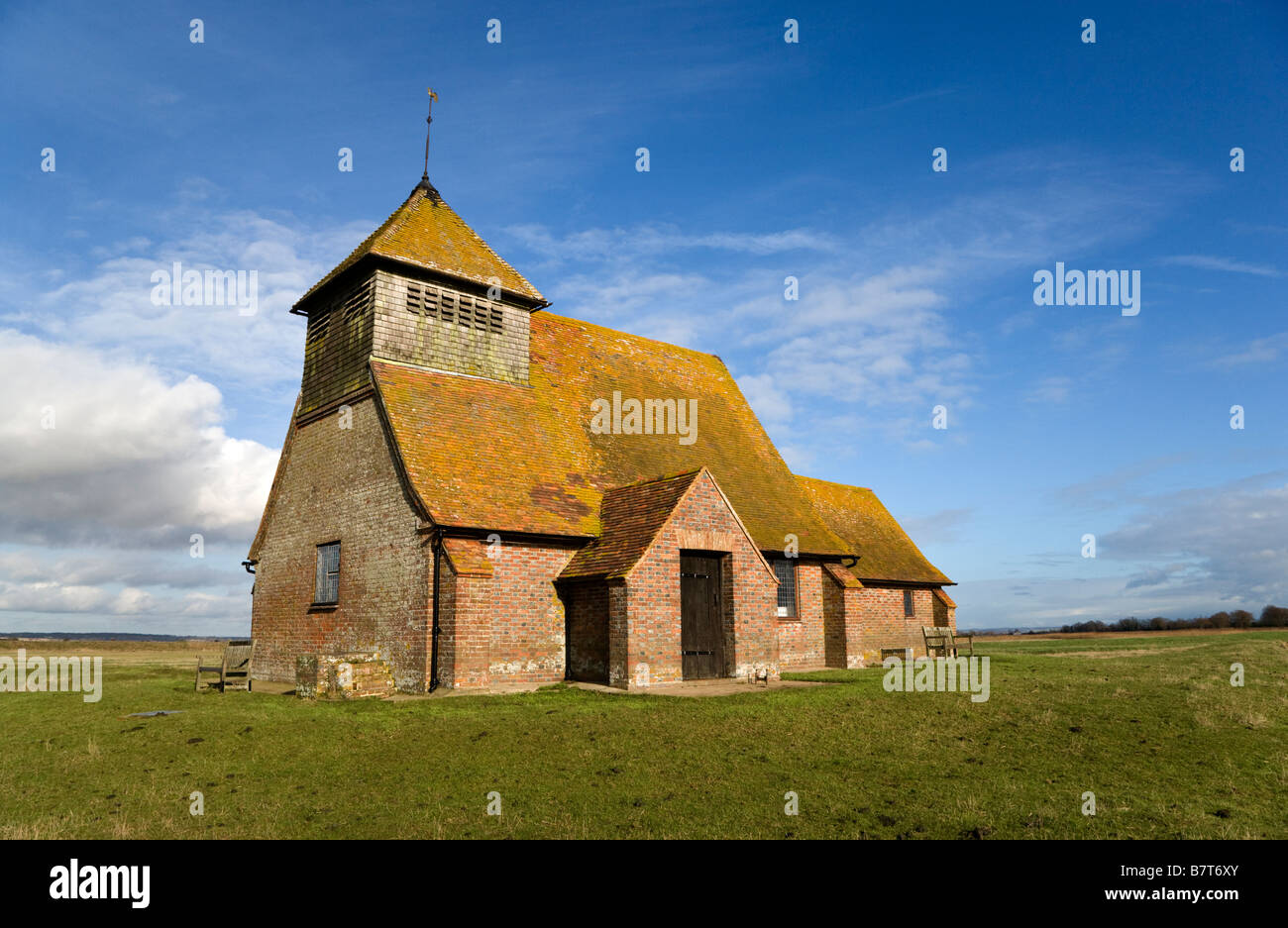 St Thomas a Becket Church, Fairfield, Romney Marsh in Kent Stock Photo ...