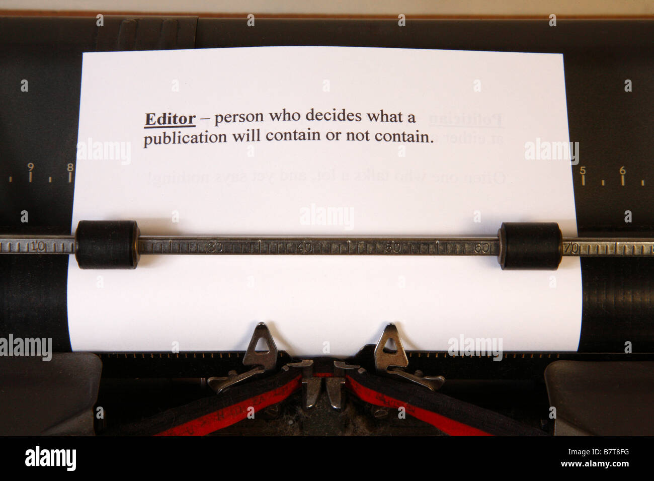Definition of Editor in typewriter Stock Photo - Alamy