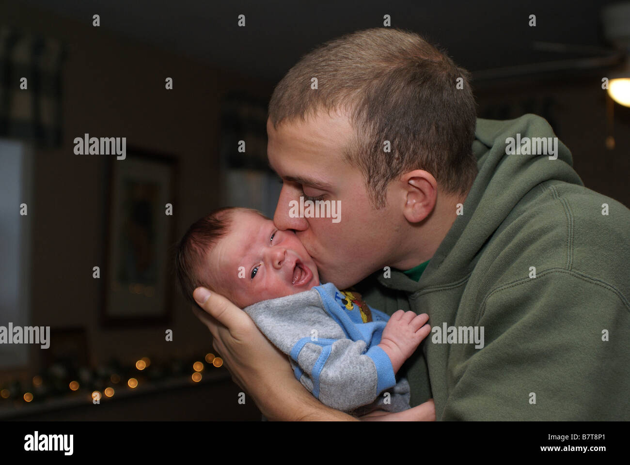 Proud Dad With Baby Stock Photo - Alamy