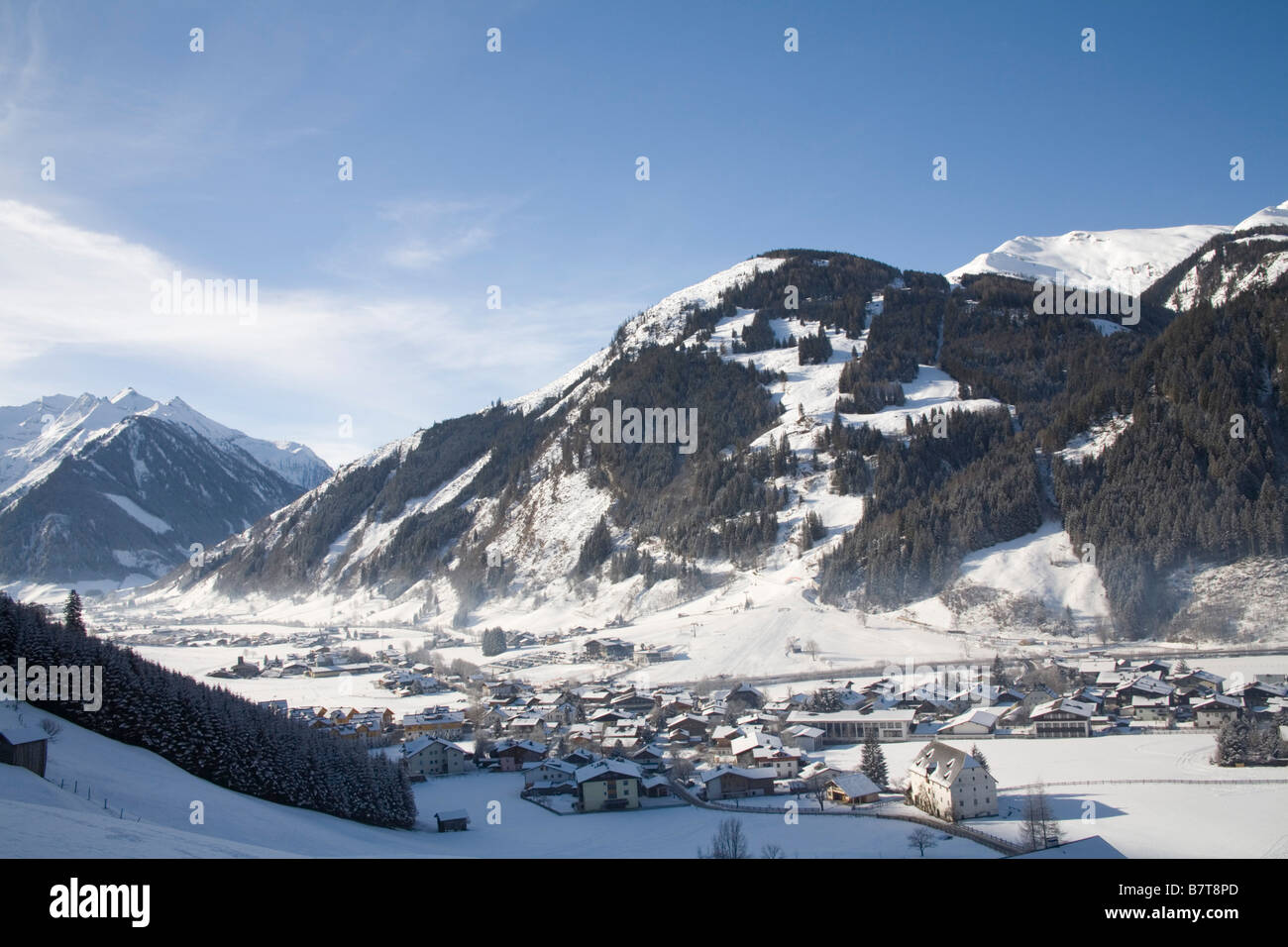 Rauris Austria EU January Looking down on this ski resort town in the ...