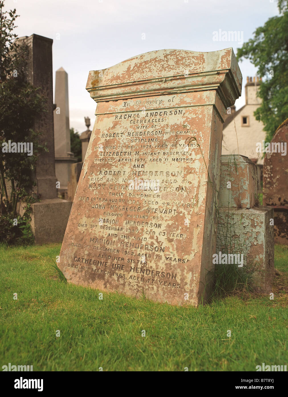 Old grave in scotland cemetery Stock Photo - Alamy