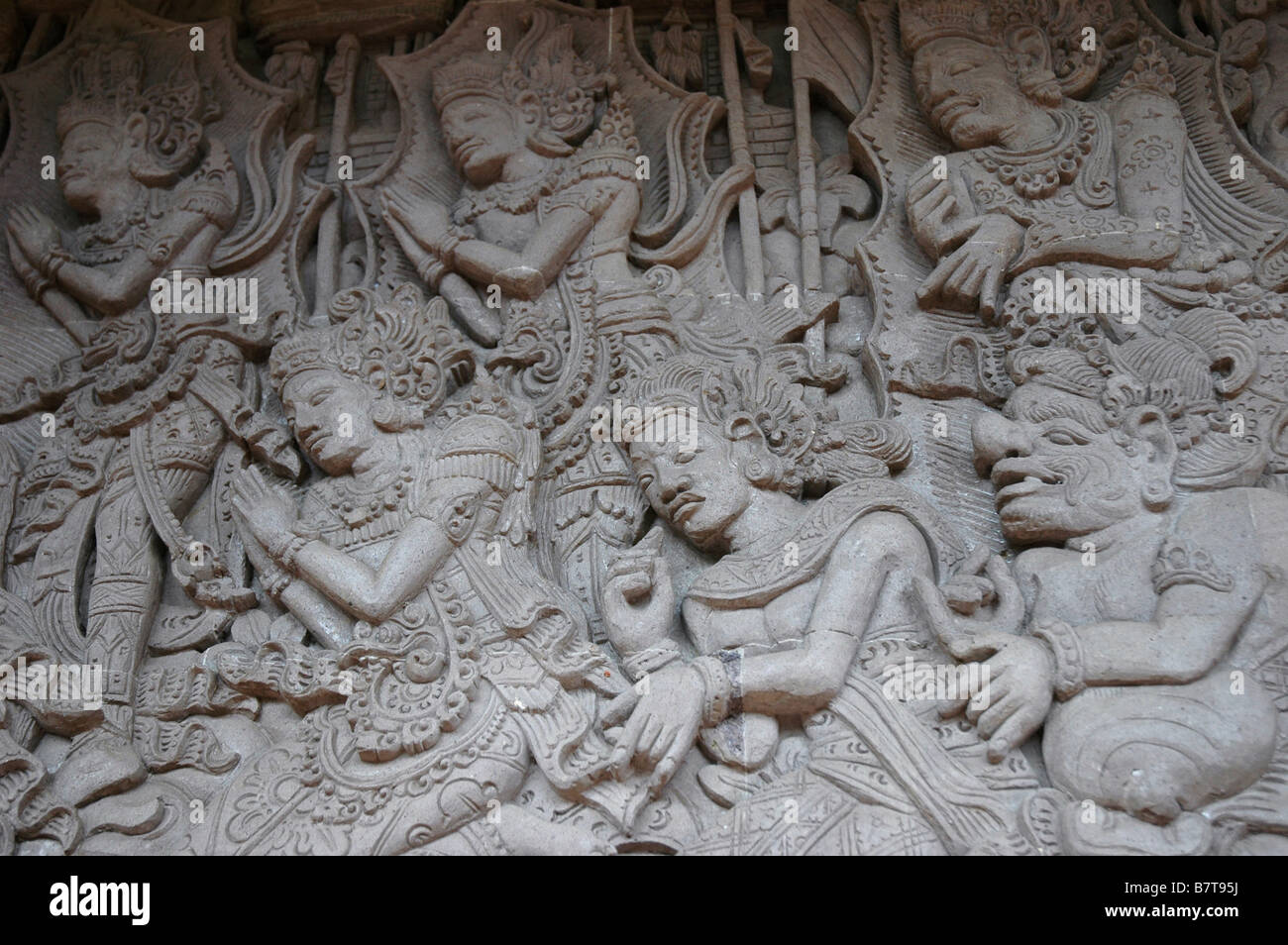 Stone carvings on a wall at a temple in Bali, Indonesia Stock Photo - Alamy