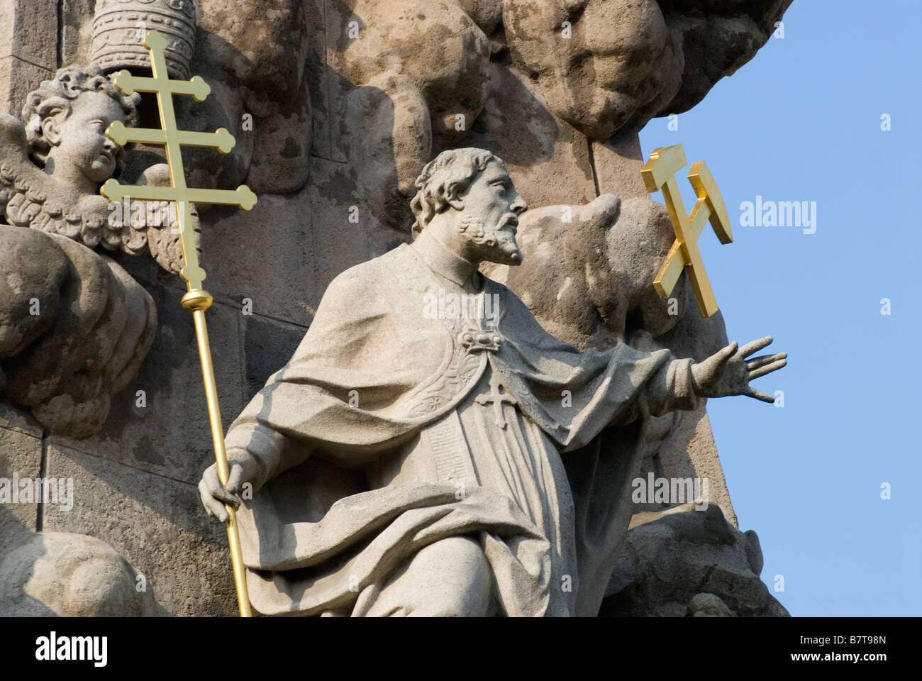 Details of the baroque Plague Column of the Holy Trinity Stock Photo ...