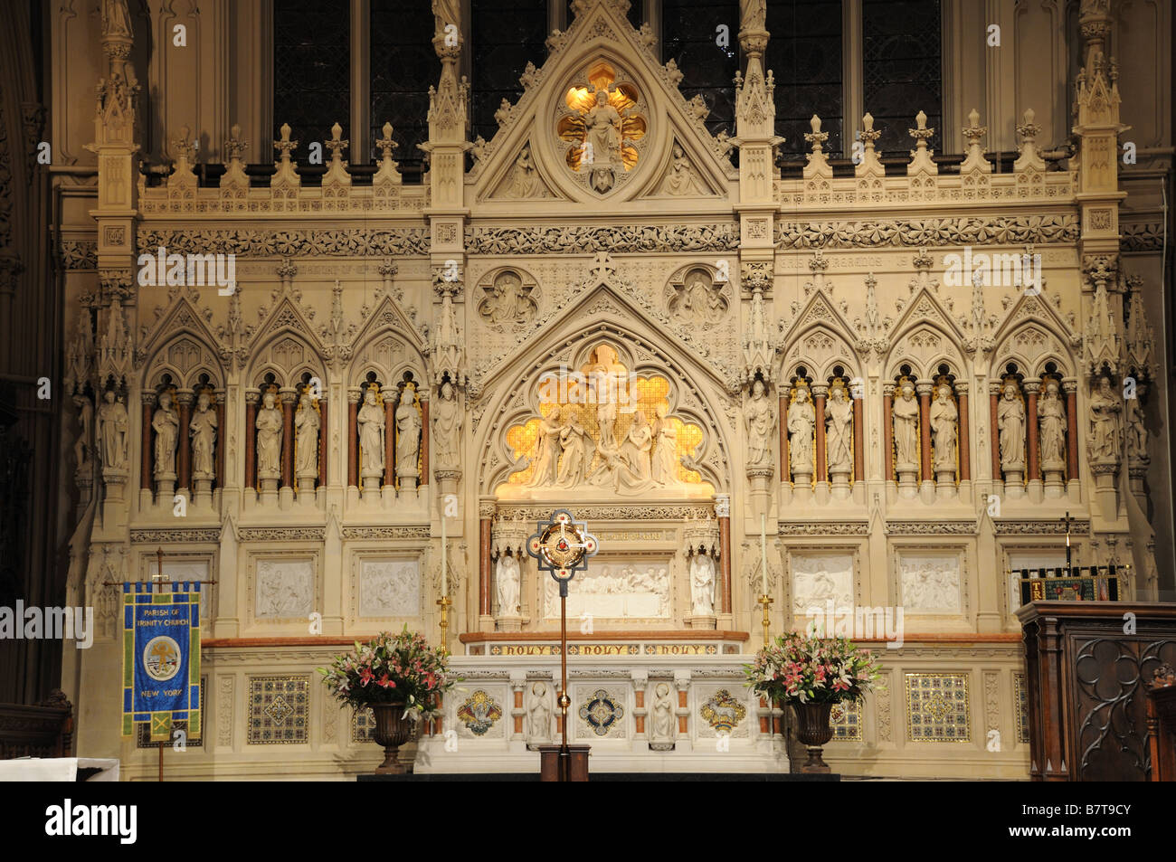 The marble altar and reredos at Trinity Church on Wall Street in ...