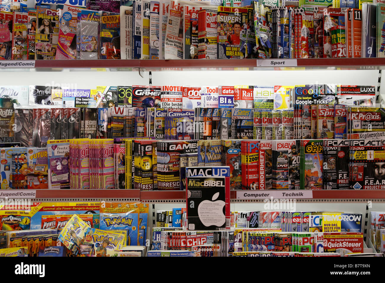 magazines shelf, Germany Stock Photo - Alamy