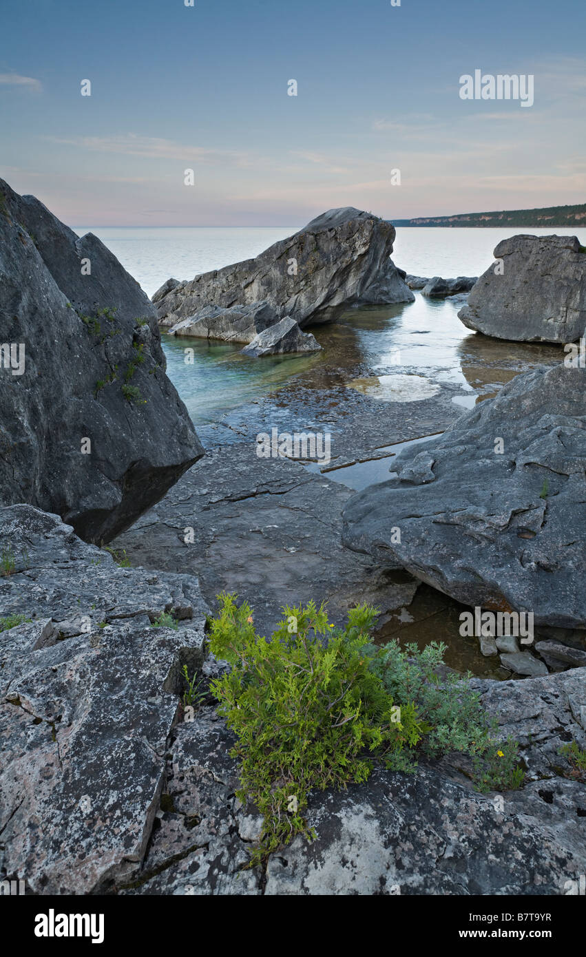 Weathered rocks in The Bruce Peninsula National Park, Ontario, Canada ...