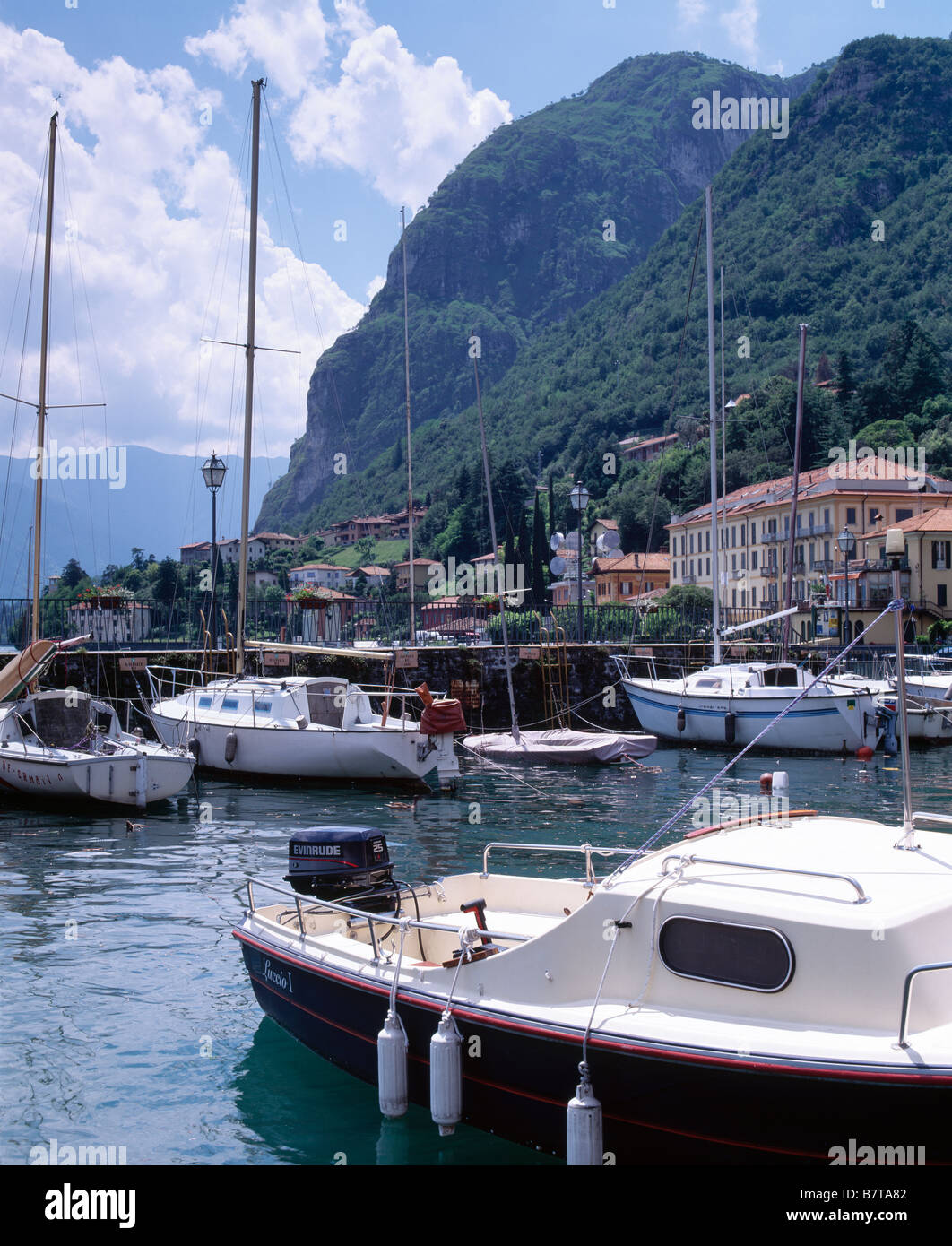 The small boat harbour Menaggio, Lombardy, Italy Stock Photo - Alamy