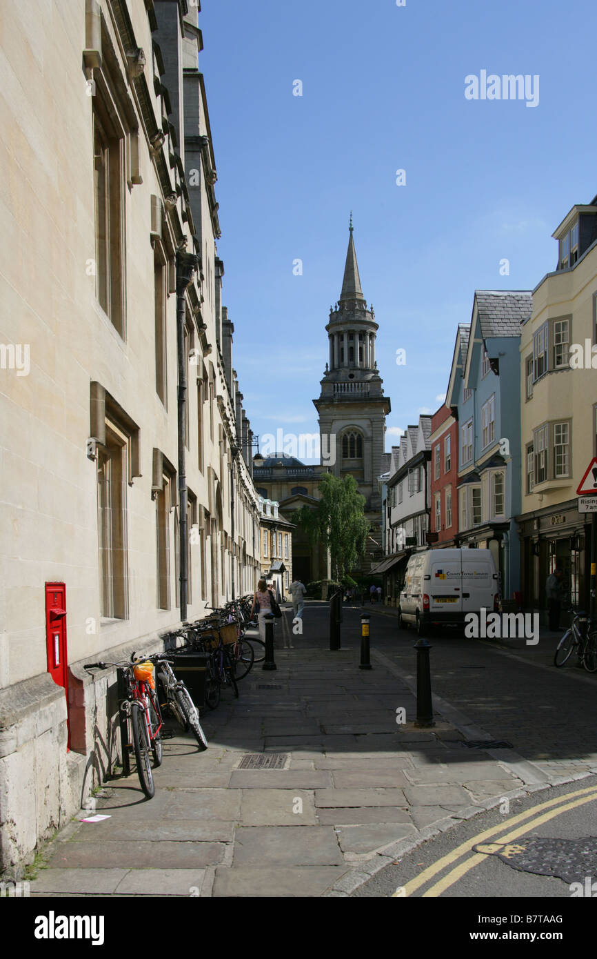 All Saints Church from Turl Street, Oxford, Oxfordshire, UK Stock Photo ...