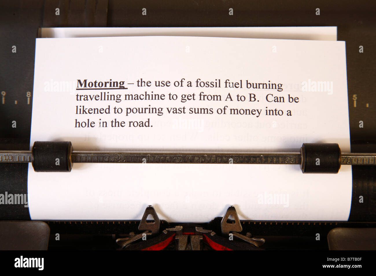 Definition of motoring in a typewriter Stock Photo - Alamy
