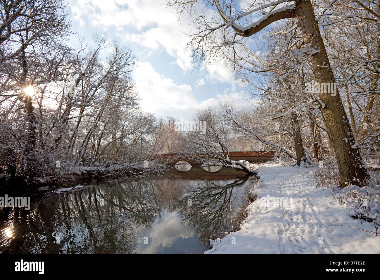The river Mole and Betchworth bridge Surrey in the snow Stock Photo - Alamy