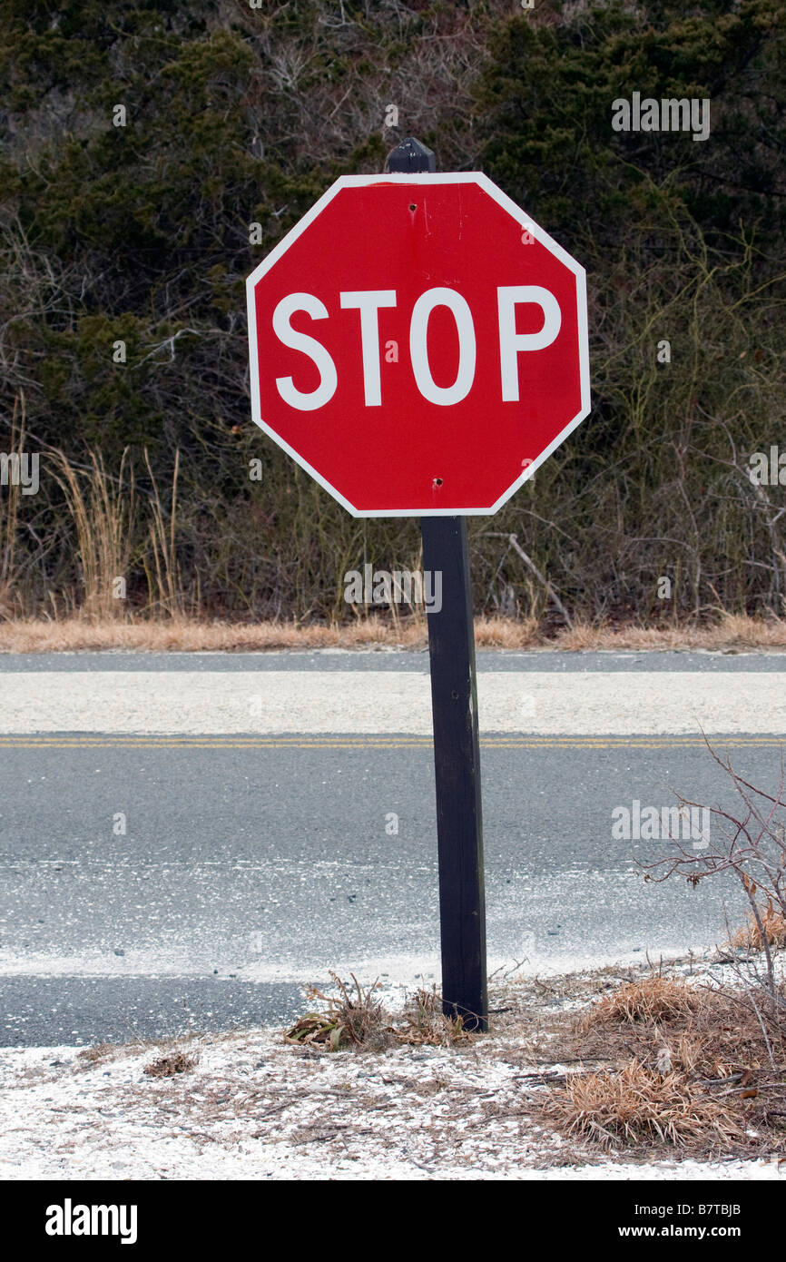 Stop Sign along a coastal road Stock Photo - Alamy