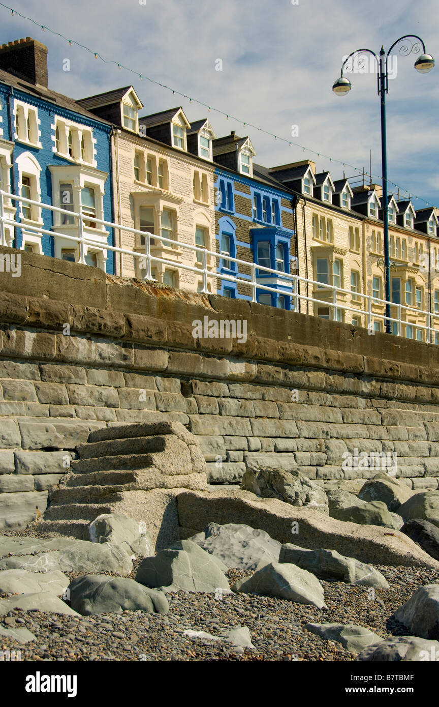 Seafront terraced houses with their colourful rendering on Victoria ...