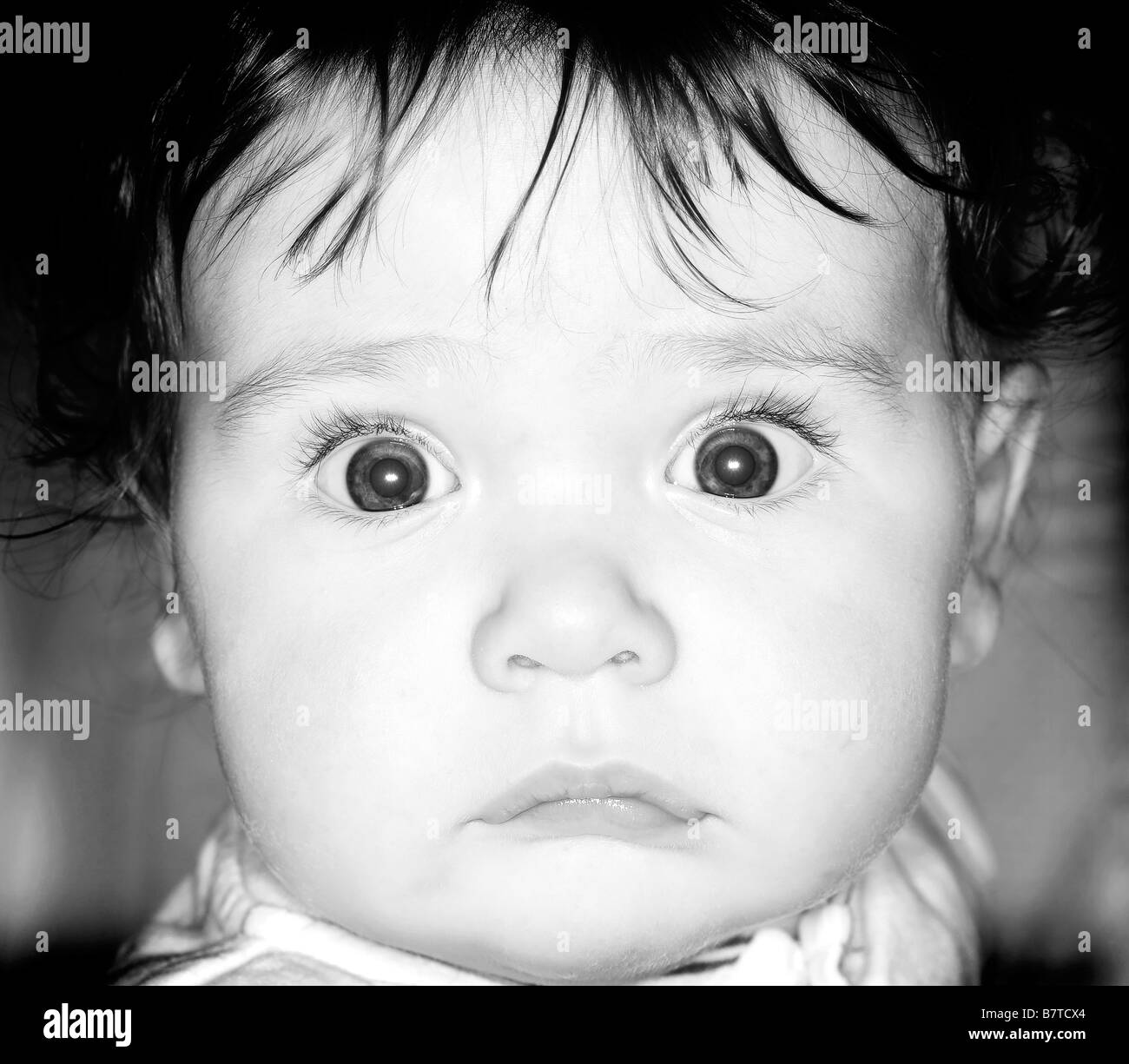 baby boy monochrome face Stock Photo - Alamy