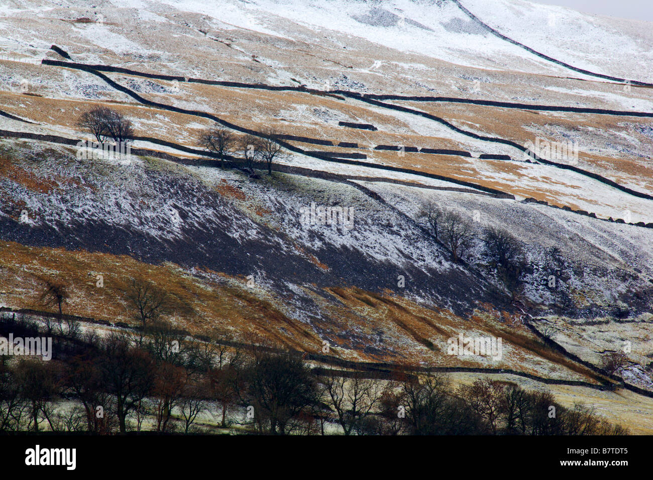 The slopes of Pen Hill Wensleydale Yorkshire Dales England Stock Photo ...