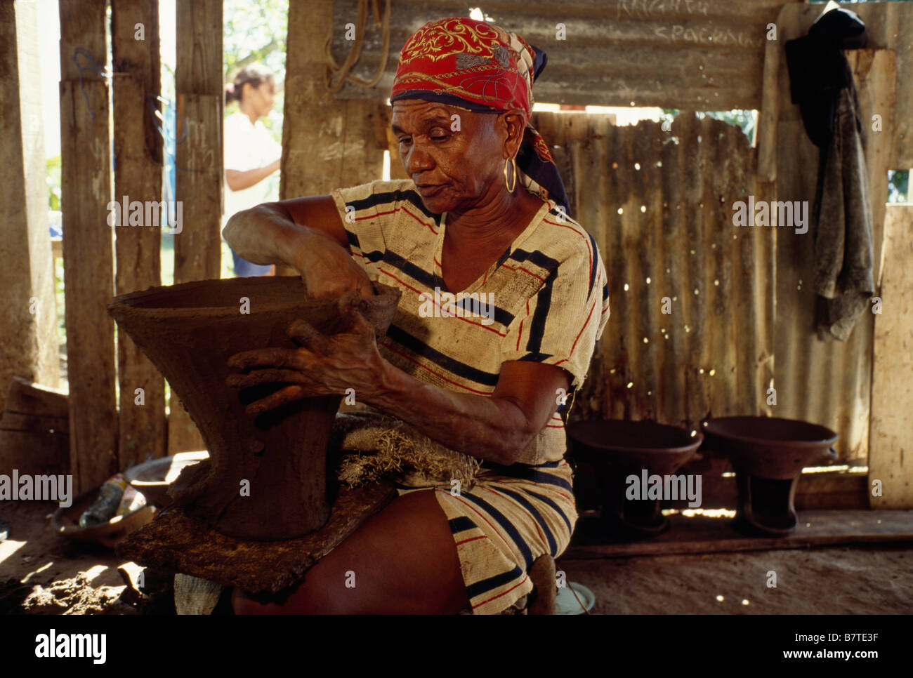 Pottery in La Pointe Quarter of Choiseul St Lucia West Indies Stock ...