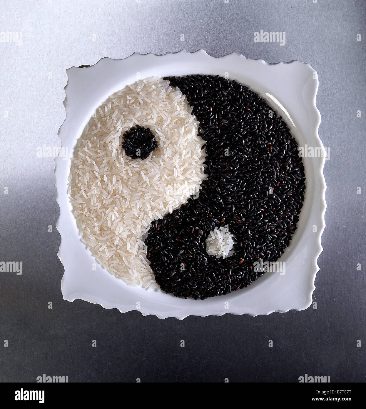 Yin yang symbol made by rice hi-res stock photography and images - Alamy