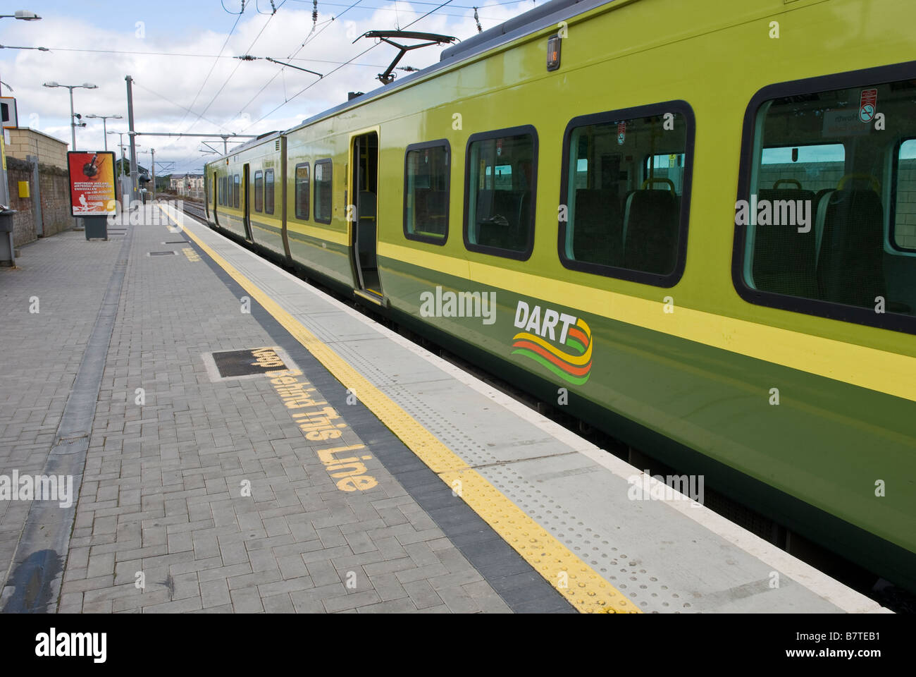 DART train at Howth stattion, Howth Peninsula, Dublin Ireland, August ...
