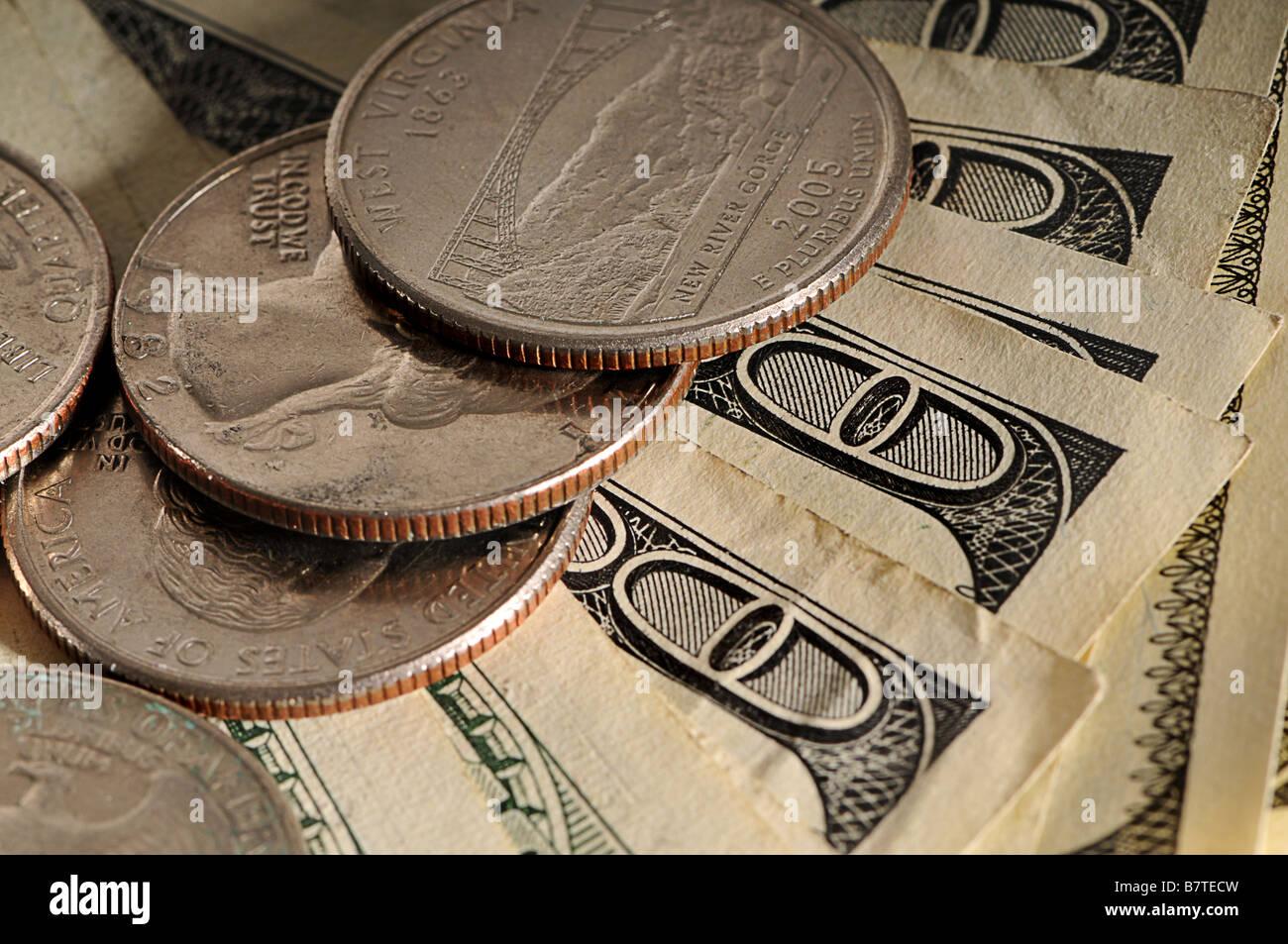 Quarter over Hundreds Stock Photo - Alamy