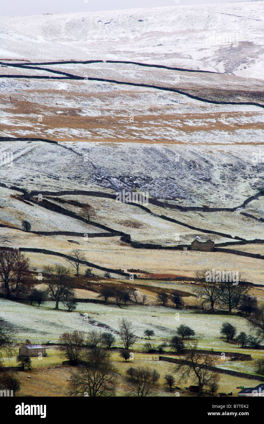 The slopes of Pen Hill Wensleydale Yorkshire Dales England Stock Photo ...