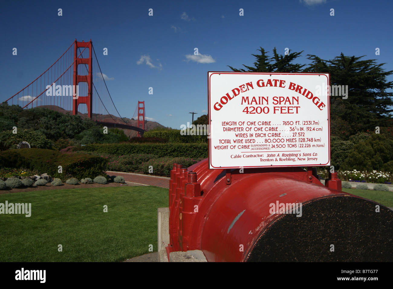 Display of suspension cable used in construction of the Golden Gate ...