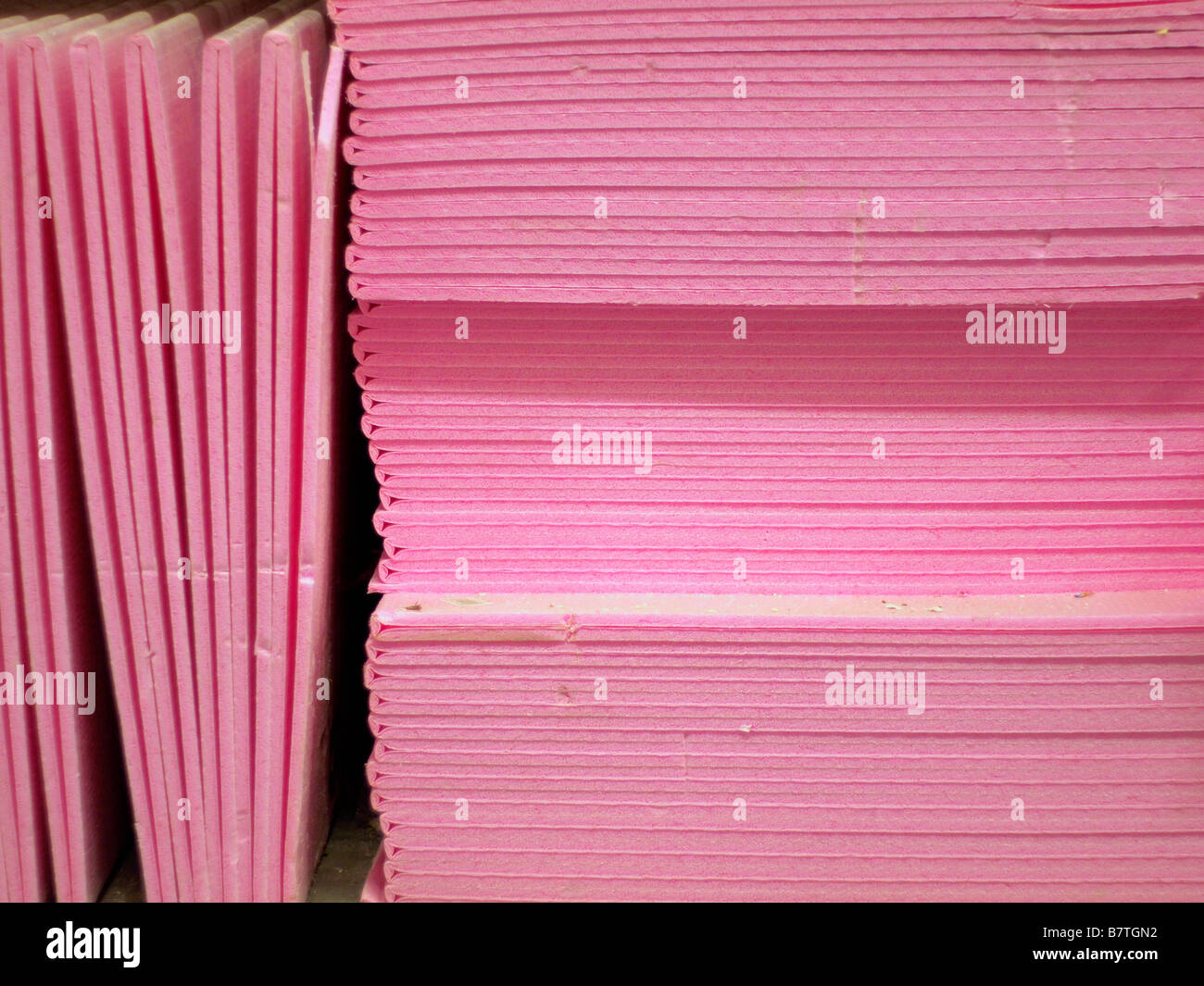 Various sizes and shapes of pink foam insulation on display for sale at ...