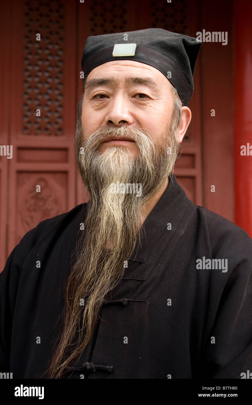 Portrait of a Tao monk at the Tao monastery Ming Sheng Gung in the ...