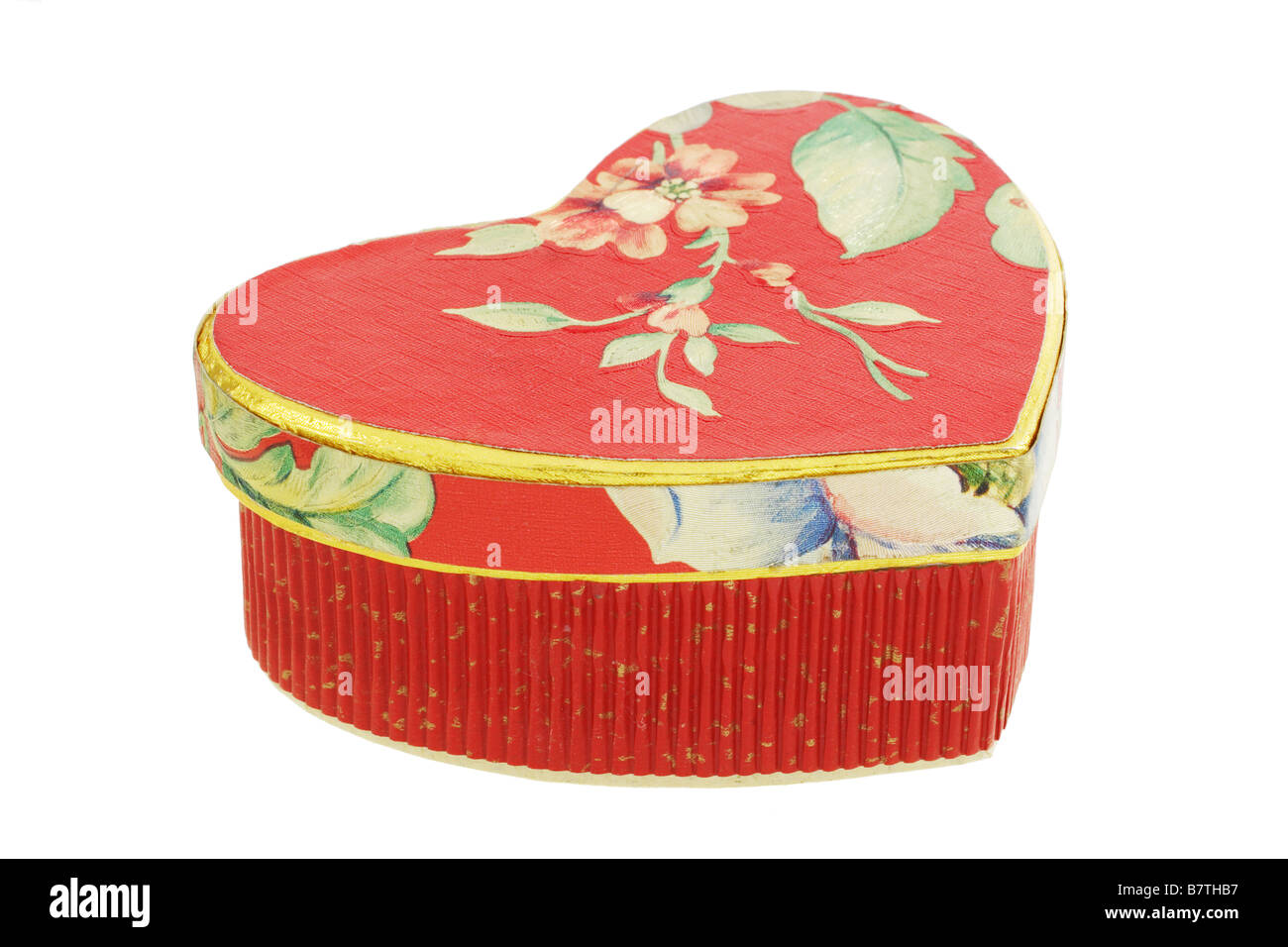 Heart shape Valentine gift box on white background Stock Photo - Alamy