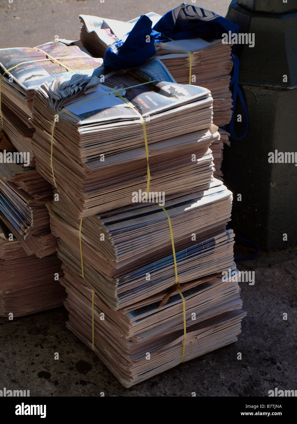 Newspapers ready for morning distribution in Queens, New York City ...
