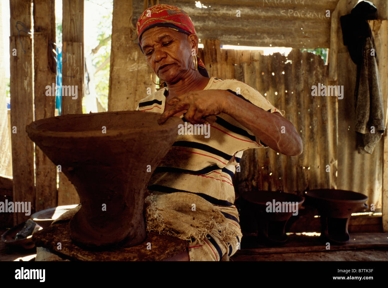 Pottery in La Pointe Quarter of Choiseul St Lucia West Indies Stock ...