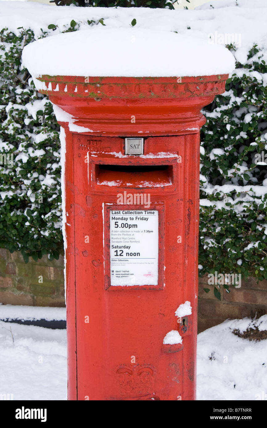 Snow on a letter box Stock Photo - Alamy