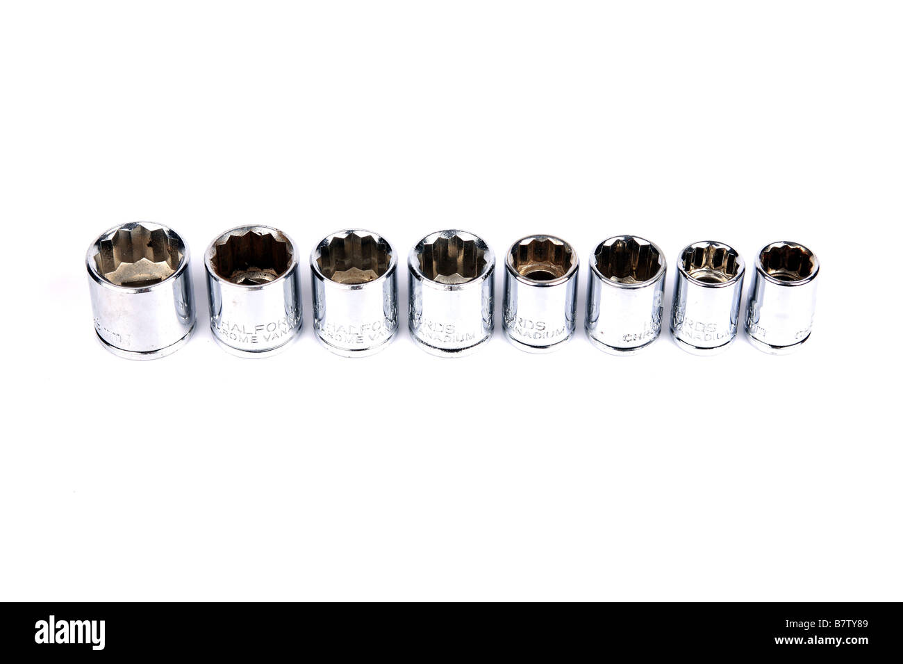 A selection of sockets set against a white background Stock Photo - Alamy
