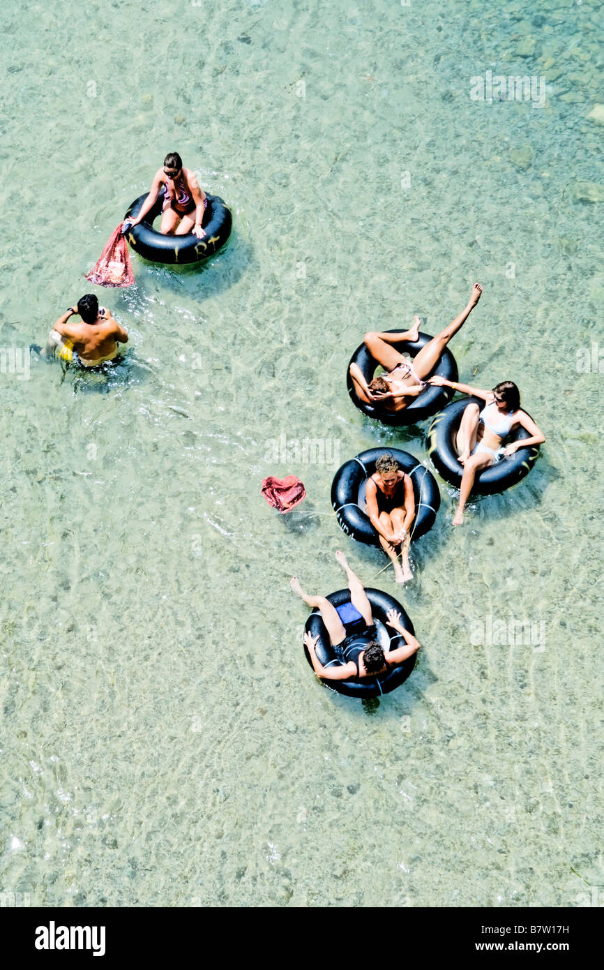 People tubing on Guadalupe River in New Branfels Texas Stock Photo - Alamy