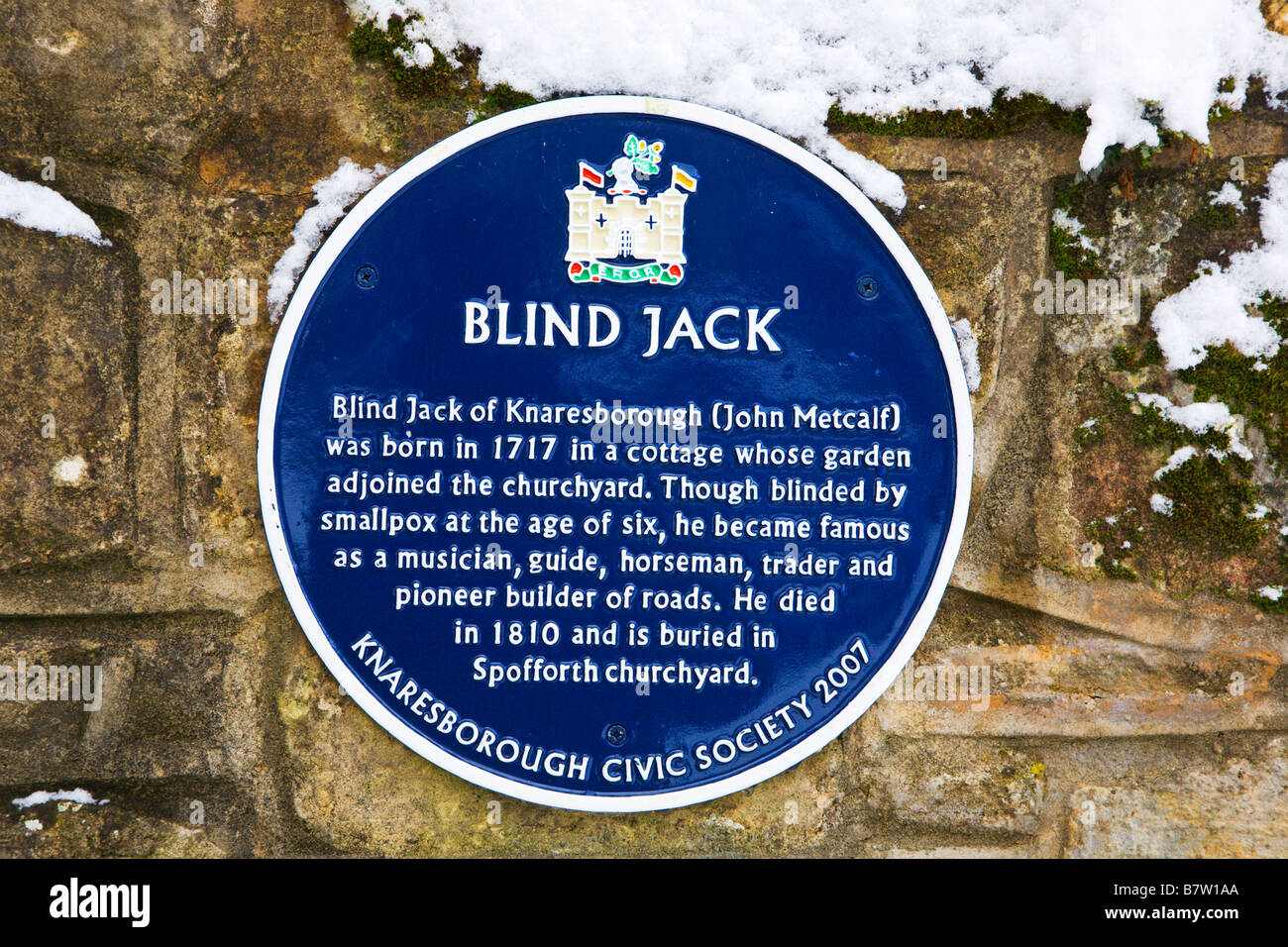 Blind Jack Placque Knaresborough North Yorkshire England Stock Photo ...