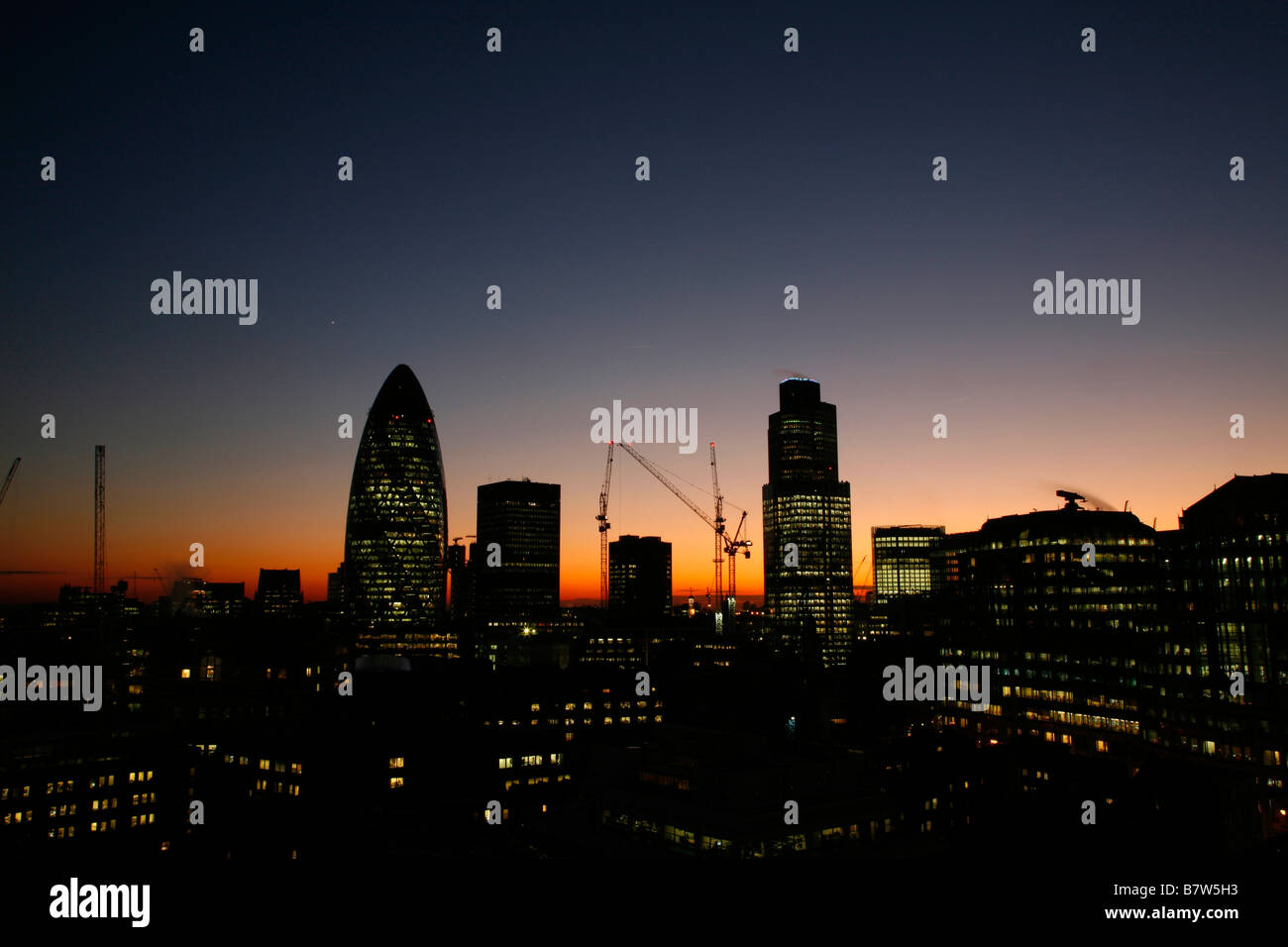 City of London skyline at sunset Stock Photo - Alamy