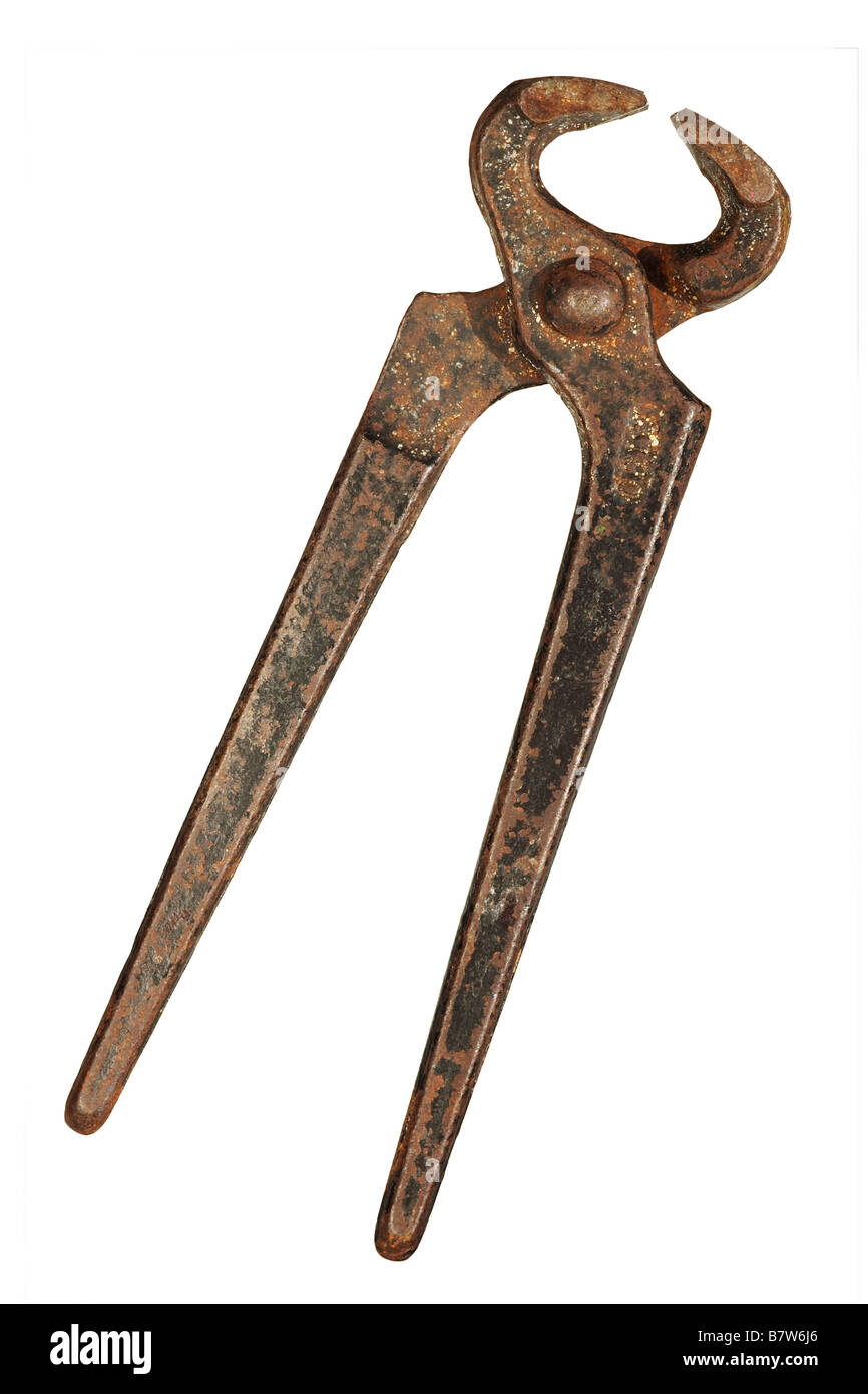 rusty punching nippers - hand tool Stock Photo - Alamy
